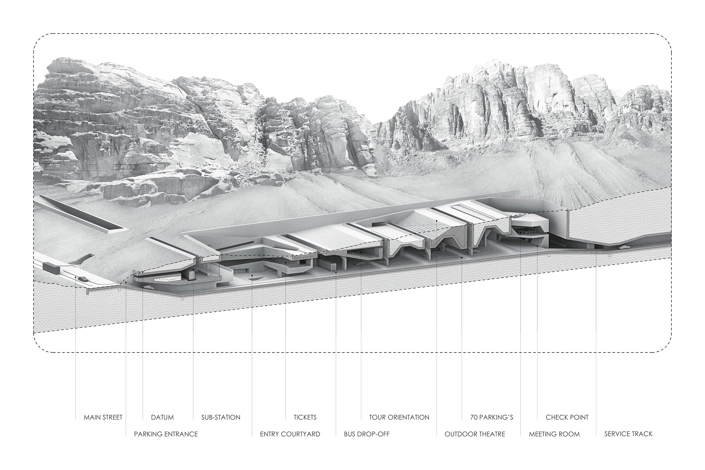 Idea 1066781: Wadi Rum Excavated Sanctuaries by Rasem Kamal in Aqaba City, Jordan - Architizer