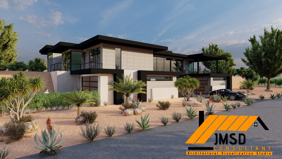 3D Exterior Architectural Rendering of Home at Atlanta Georgia by JS Engineering - Architectural ...