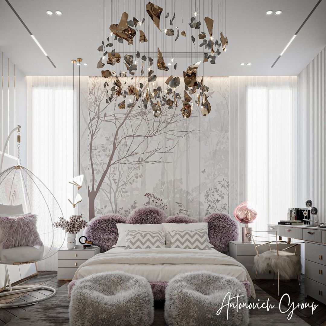 Chic-Style Girls Bedroom Interior Design by LUXURY ANTONOVICH DESIGN ...