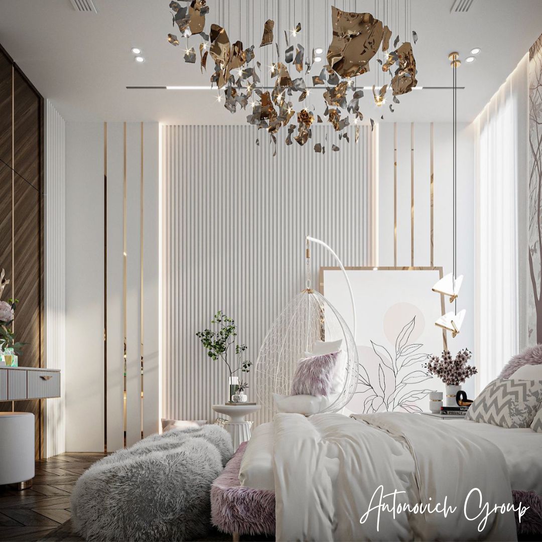 Chic-Style Girls Bedroom Interior Design by LUXURY ANTONOVICH DESIGN ...