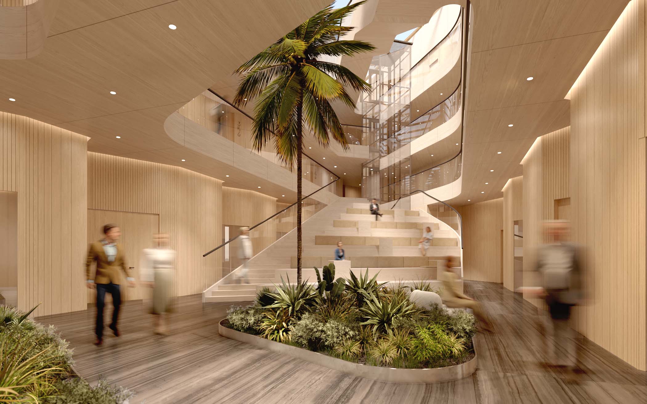 Interiors of the atrium of the LVRU hotel complex by Asadov Architectural Studio - Architizer