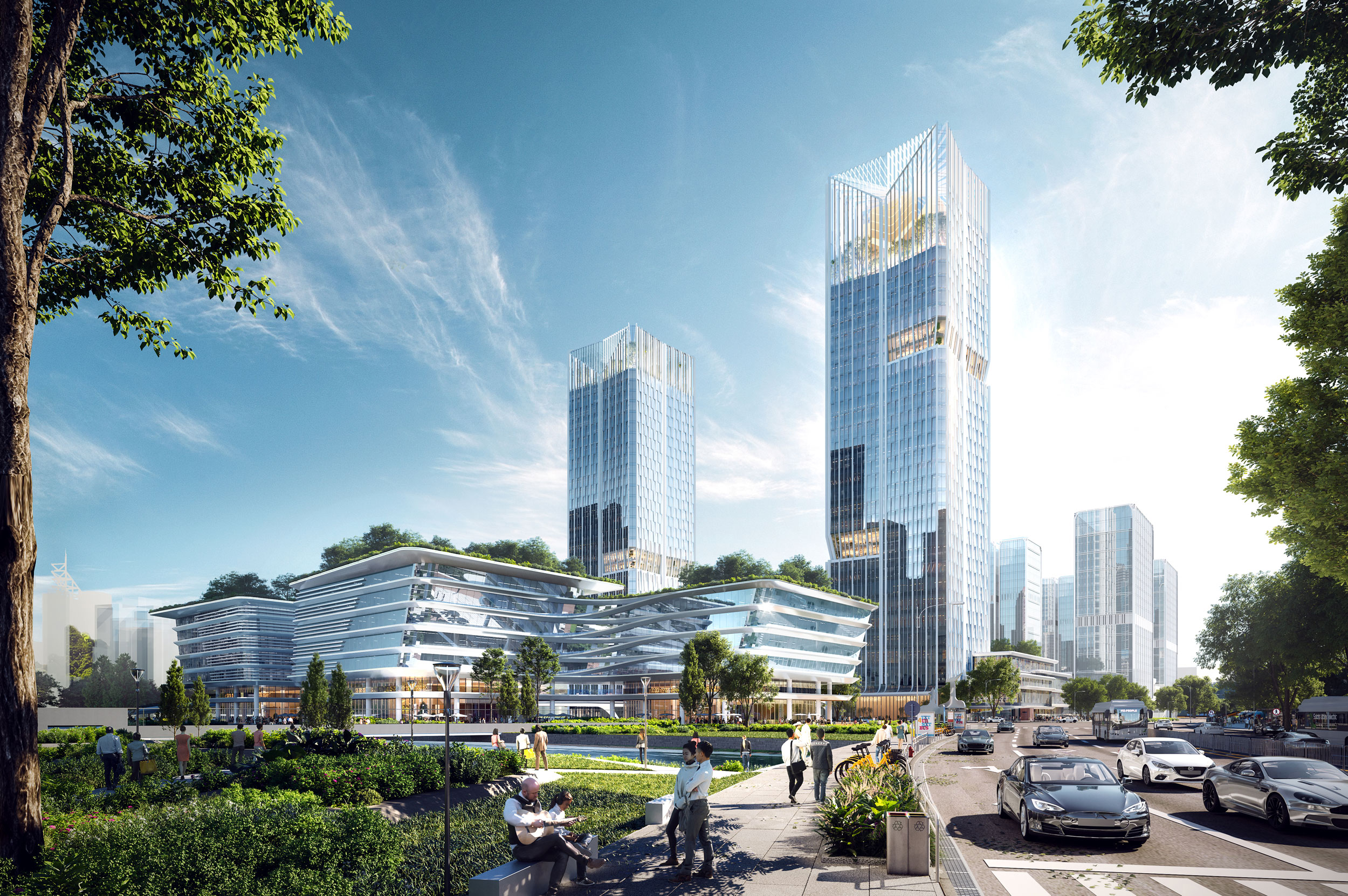Jingzhou New Town Financial Hub by Aedas - Architizer