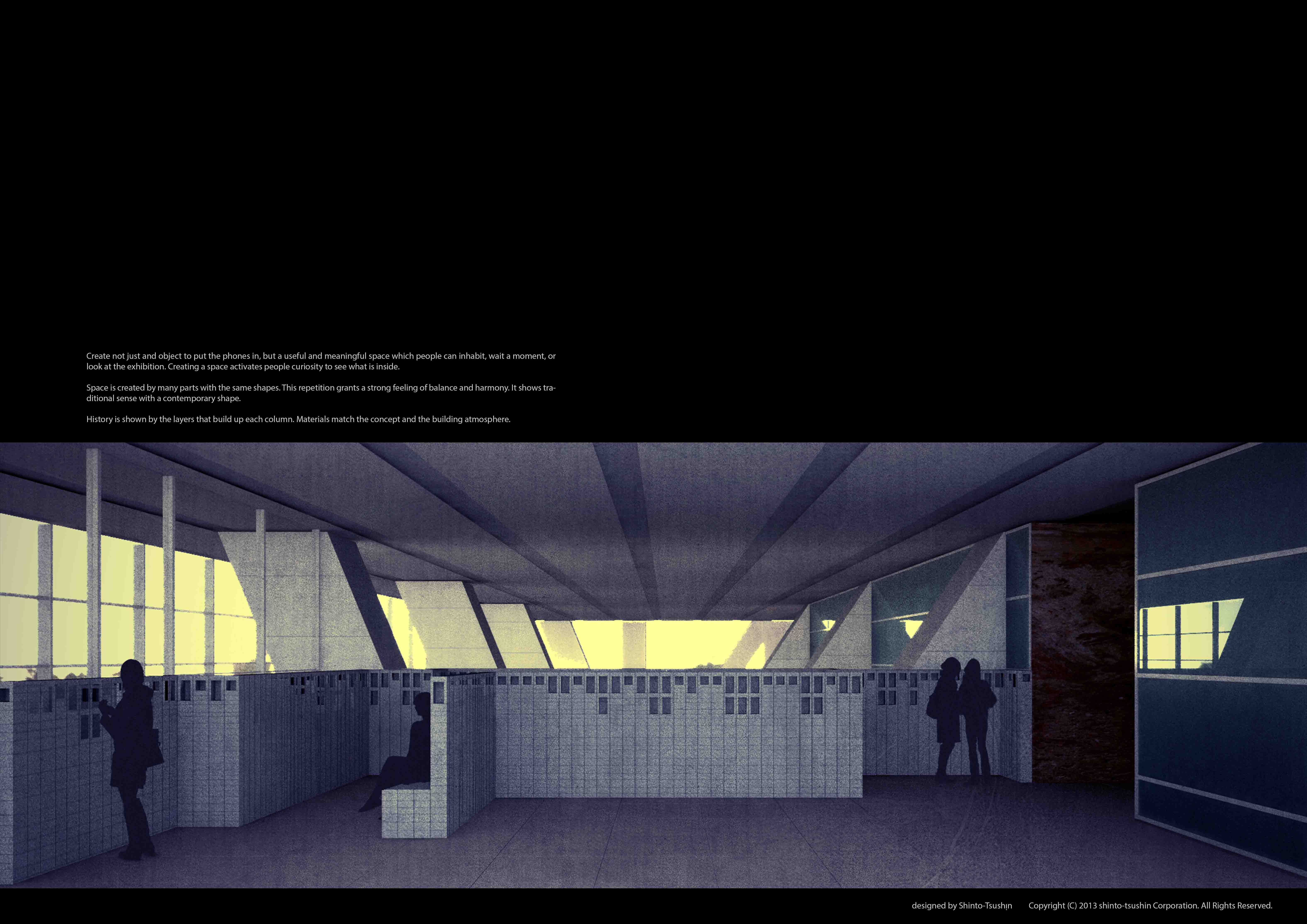 Mobile phone display and waiting room by Shinto Tsushin. 新東通信 - Architizer