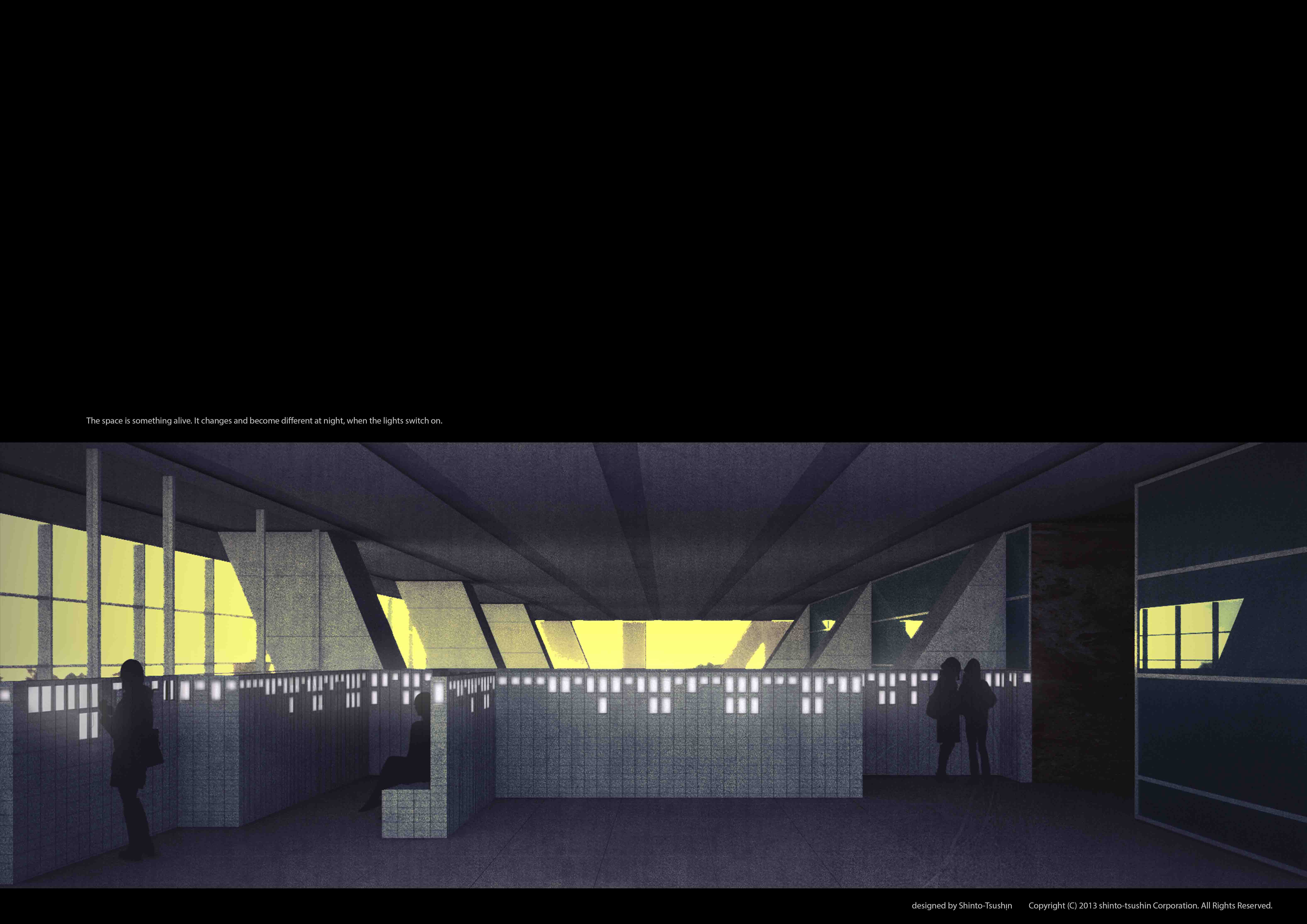 Mobile phone display and waiting room by Shinto Tsushin. 新東通信 - Architizer