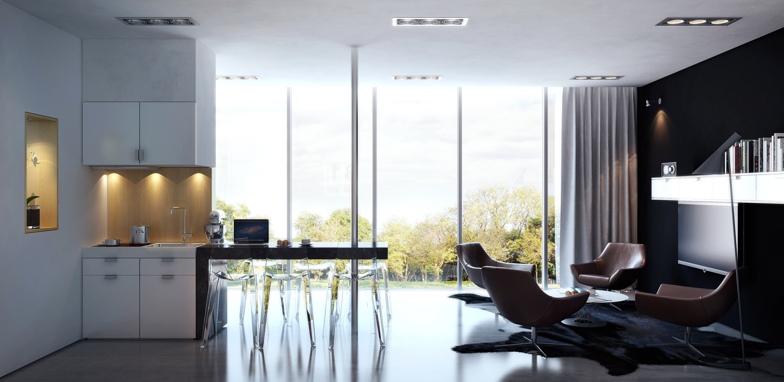 Small interior design concept 50m2 | STUDY by DWanimations - Architizer