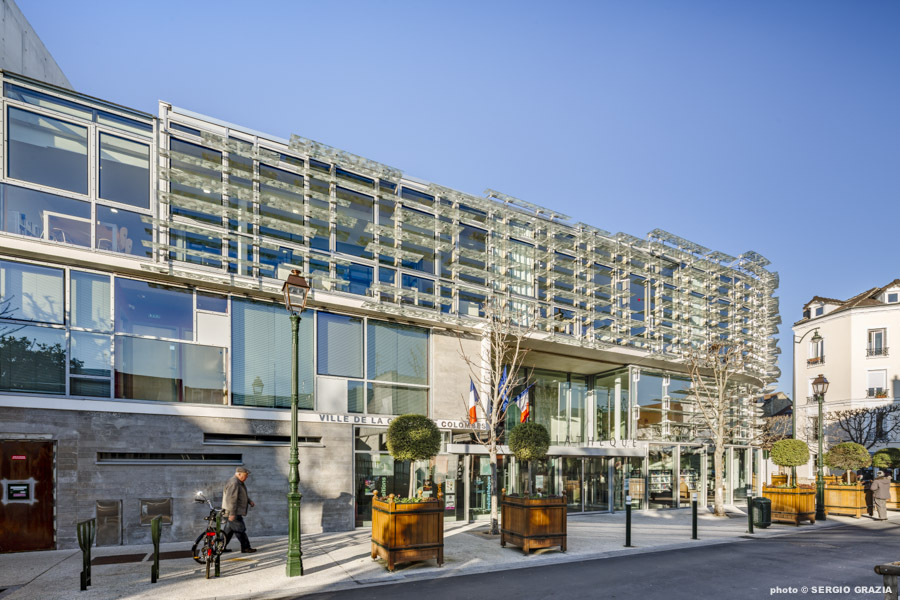 cultural center - printed glass wall by Richard + Schoeller Architectes ...
