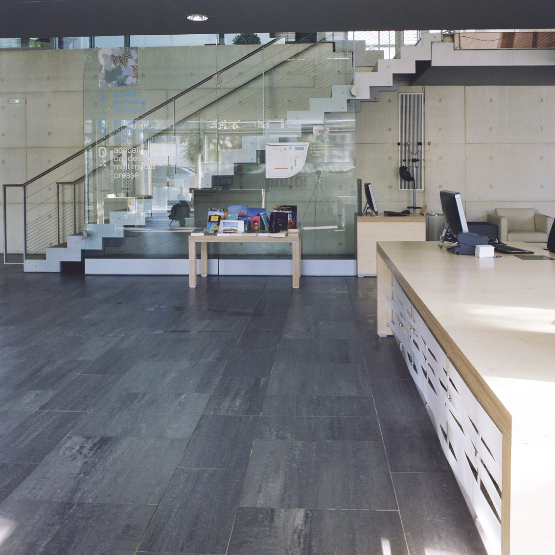 cultural center - printed glass wall by Richard + Schoeller Architectes ...