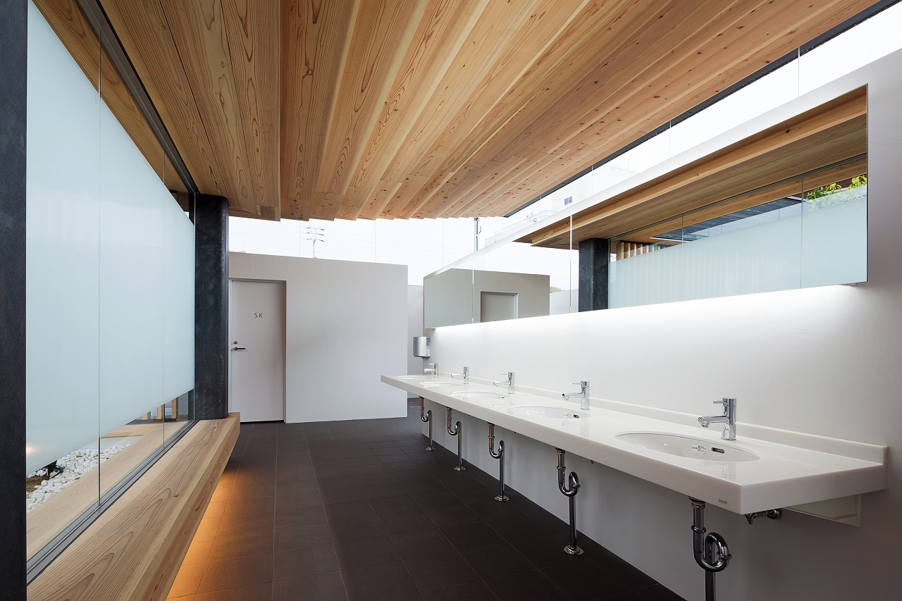 Restroom in Yawatahama Roadside Station by bUd Atelier - Architizer