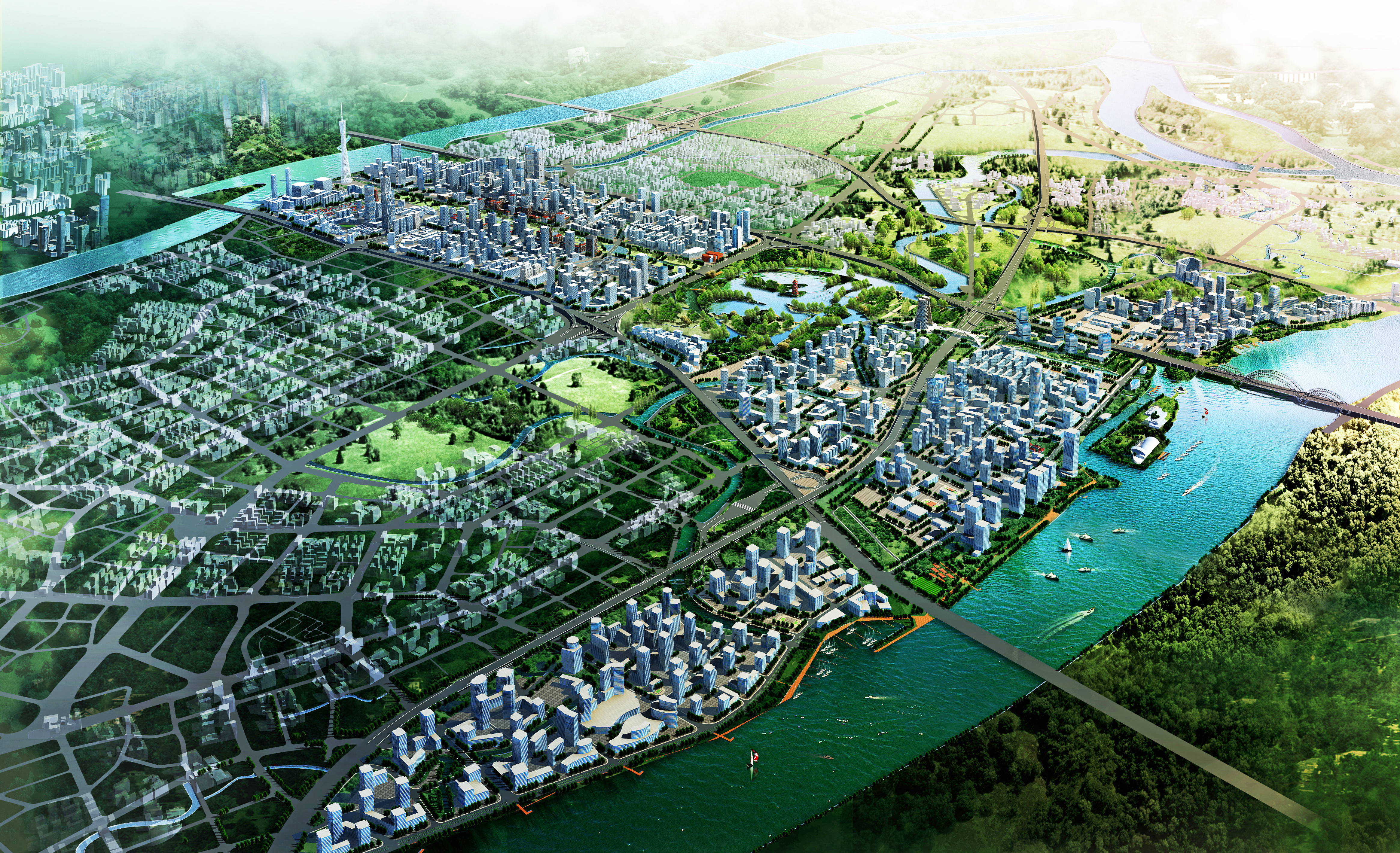 Guangzhou North and South Axis Master Plan by Heller Manus Architects ...