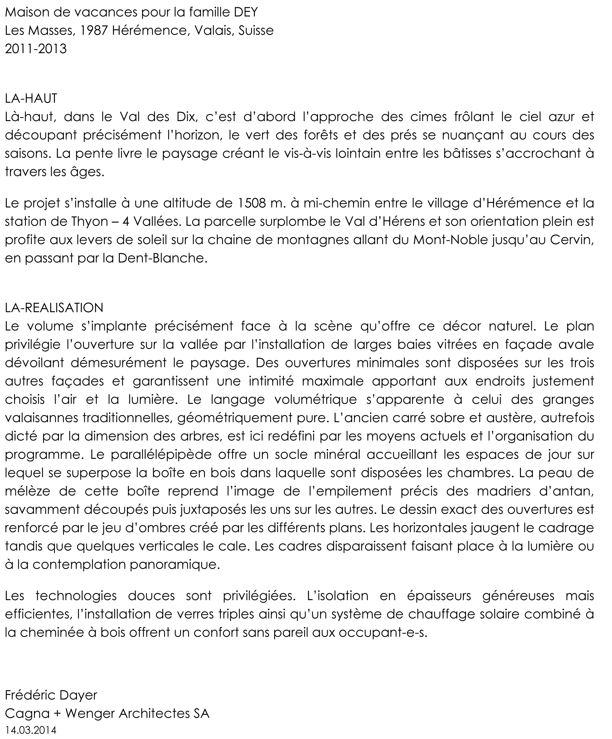 DEY House by Cagna + Wenger Architectes SA - Architizer