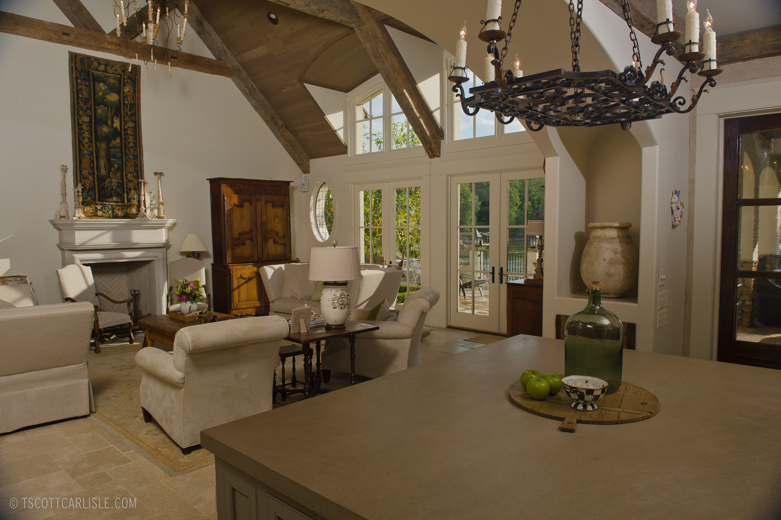 French Provincial Lake House by Christopher Architecture and Interiors ...