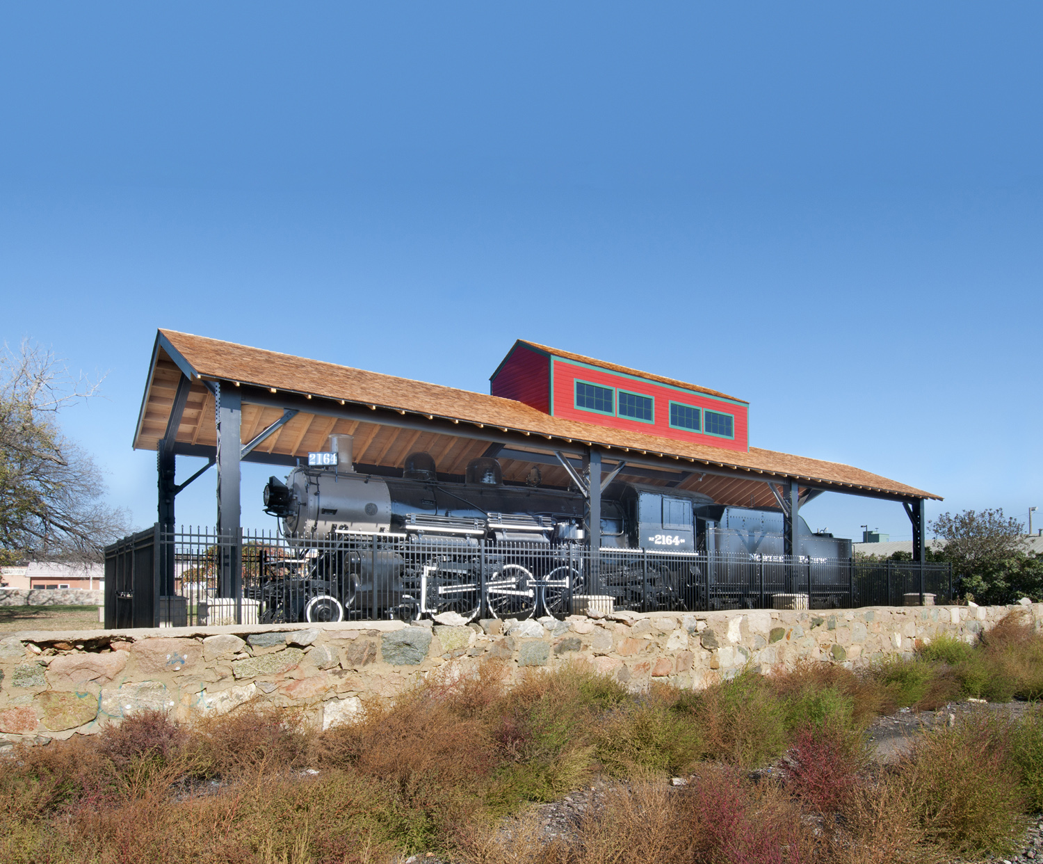 Camp Hancock State Historical Site Locomotive Shelter by JLG Architects ...