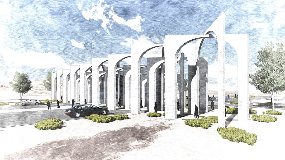 Meybod University entrance competition's second prize by 2K - Architizer