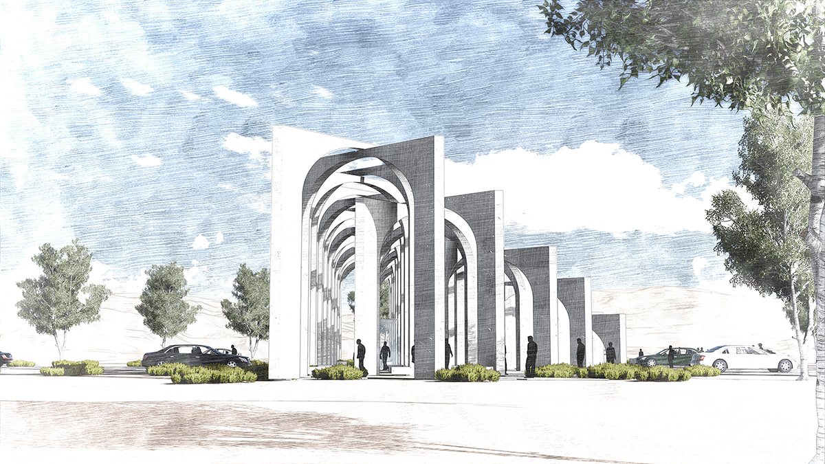 Meybod University entrance competition's second prize by 2K - Architizer