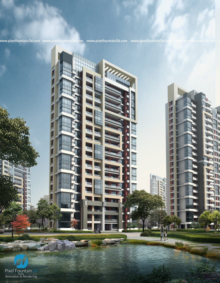 3D residential exterior view by pixel Fountain3D - Architizer