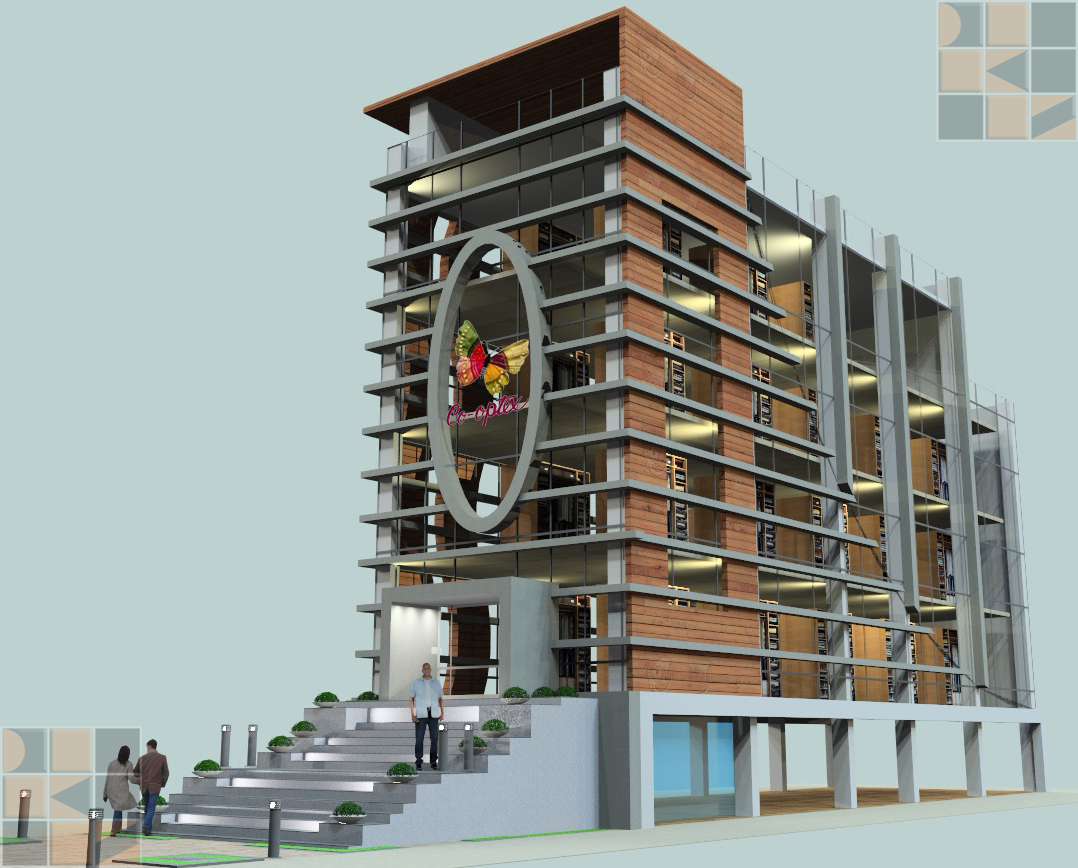 Architecture - Commercial Building design for M/s.Cooptex showroom ...