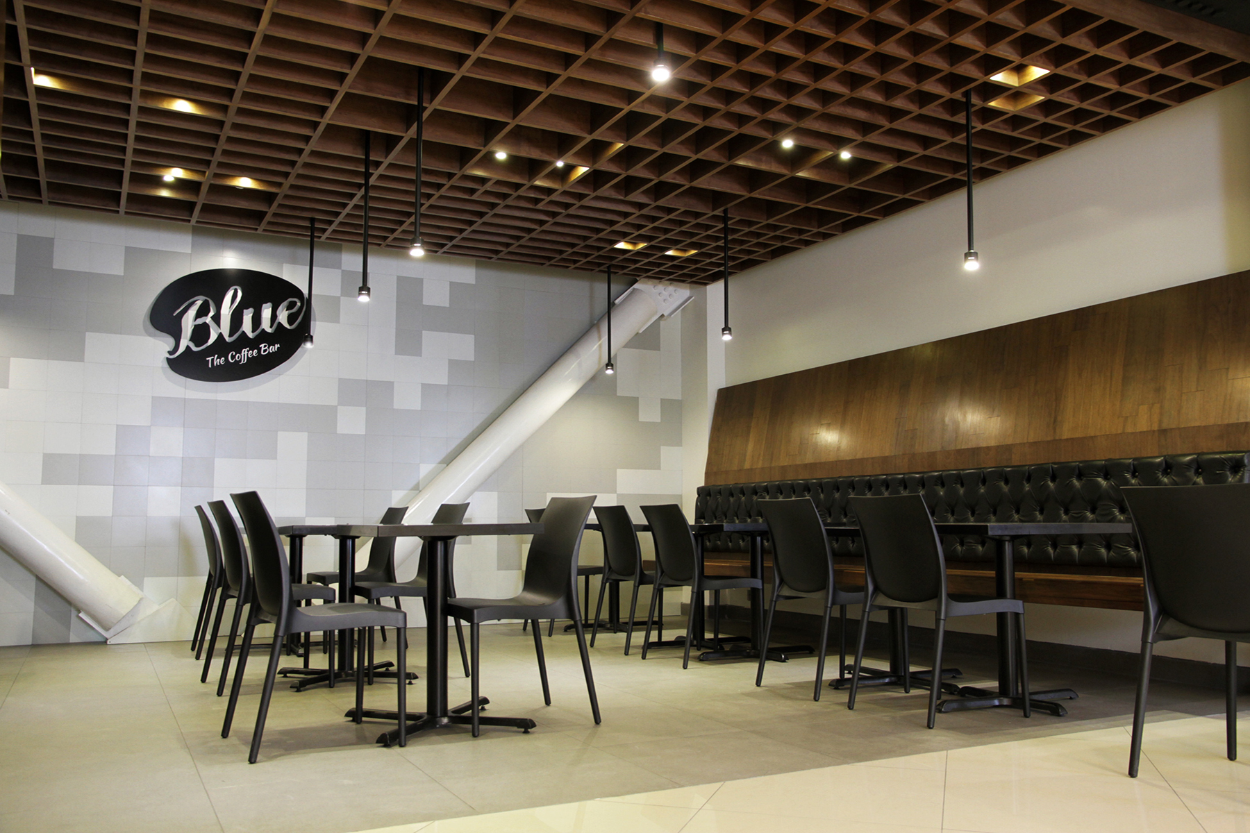 Blue coffee bar by Fortes studio - Architizer