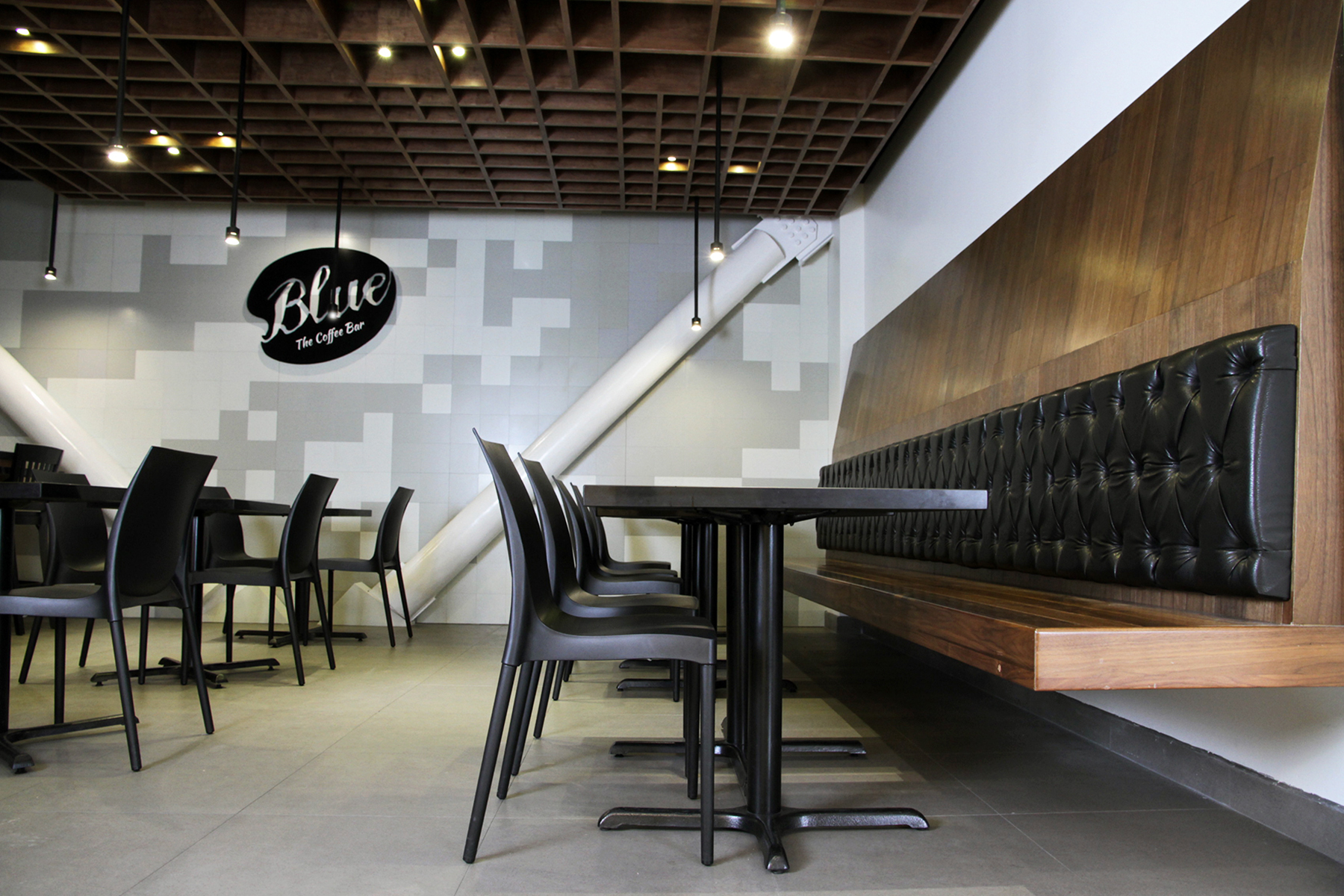 Blue coffee bar by Fortes studio - Architizer