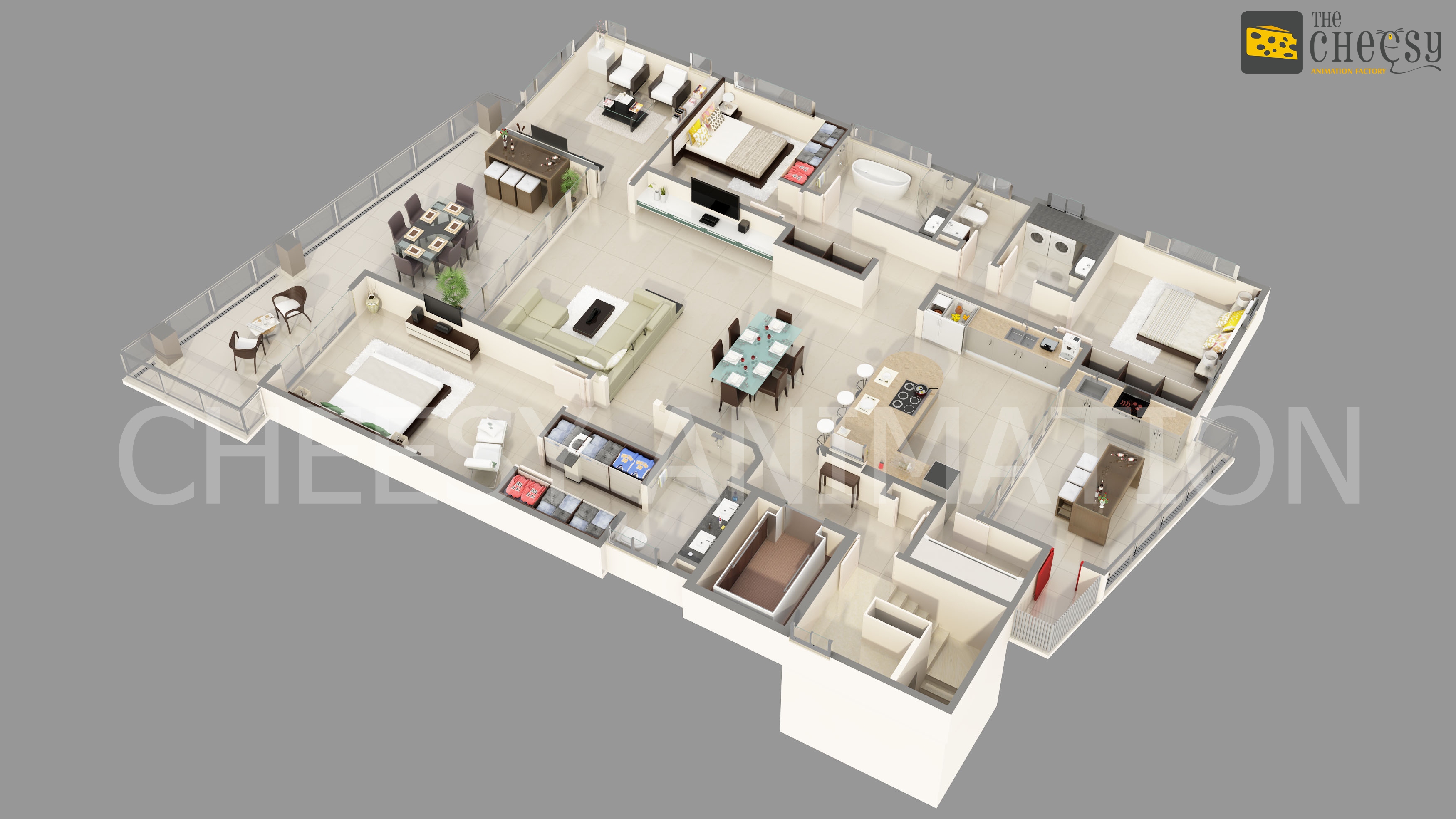 3D Floor Plan Modeling by THe Cheesy Animation Factory - Architizer