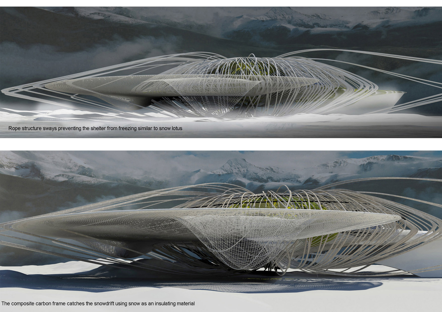 Artificial snow cave, emergency shelter by Margot Krasojevic ...