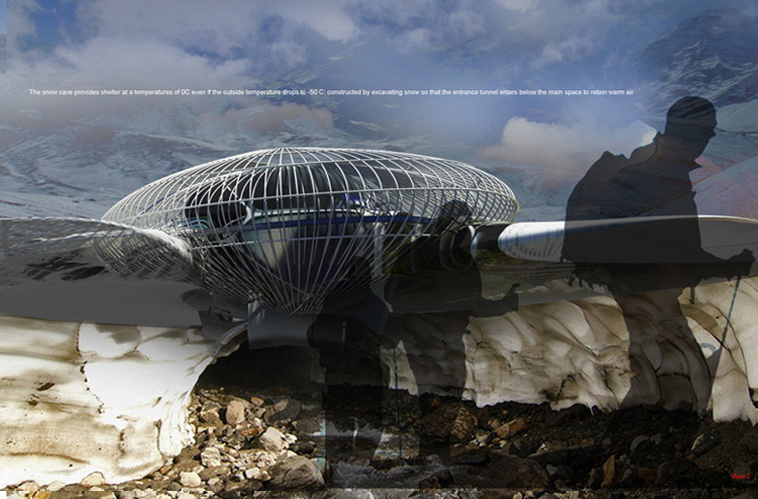 Artificial snow cave, emergency shelter by Margot Krasojevic ...