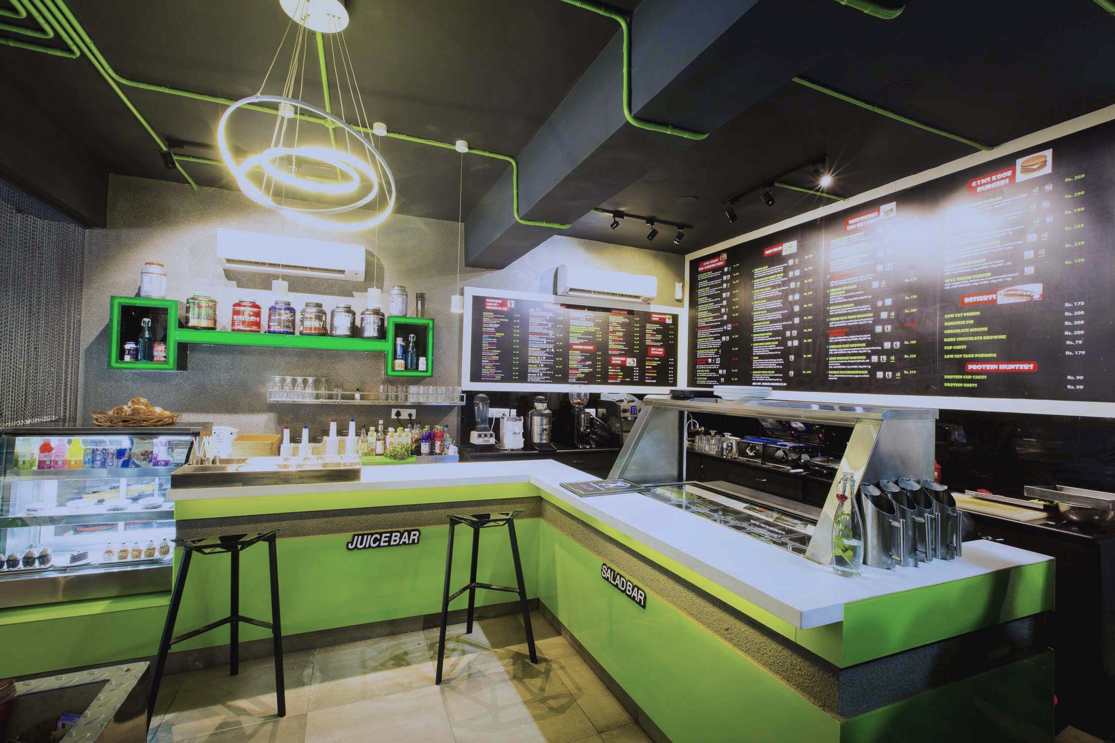 Gymskook Health Food Cafe by Rishabh Sarpal Design Studio - Architizer