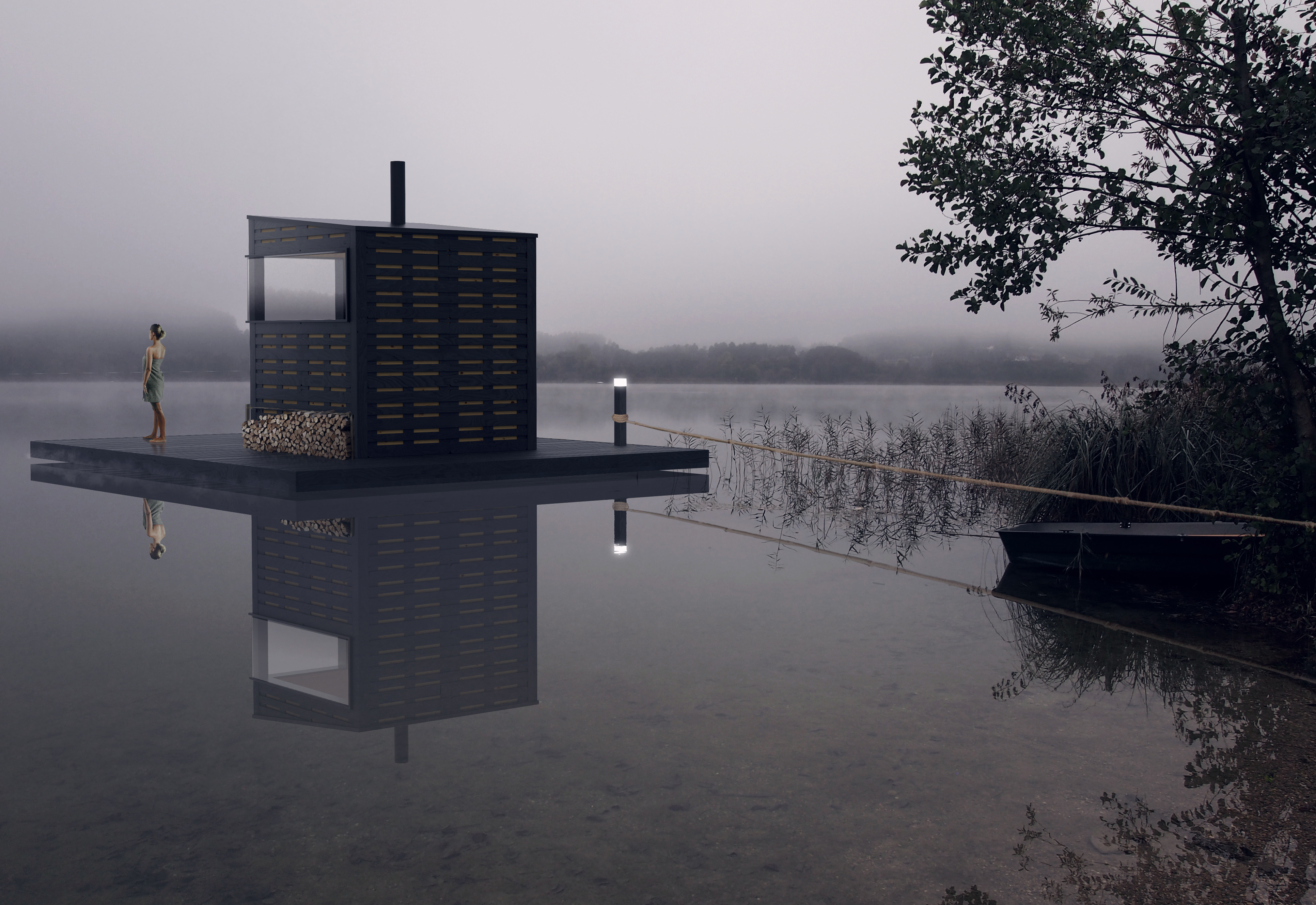 Floating sauna by PIXL | architectural visualization - Architizer