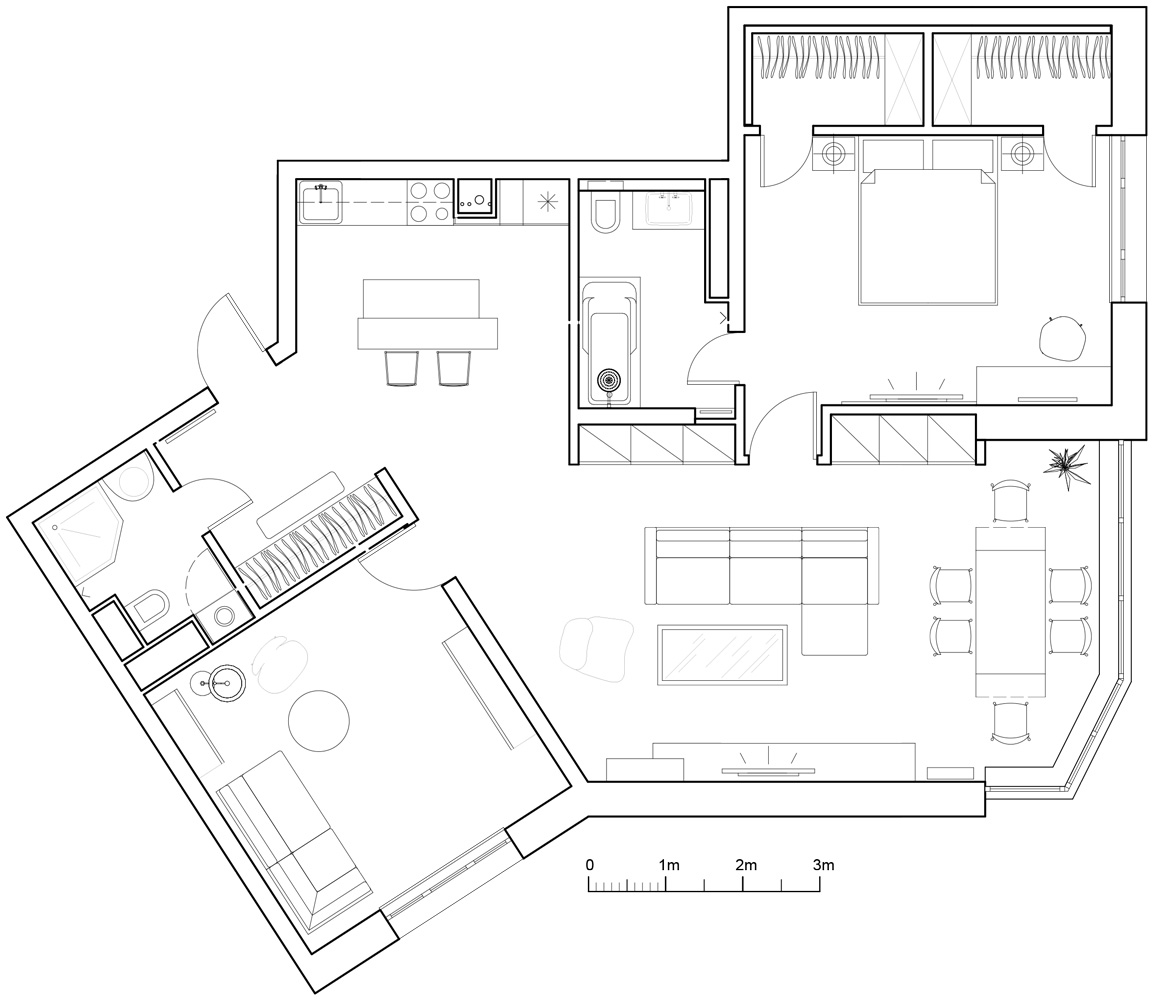Apartment interior area of 100 sqm in new building in Moscow by ...