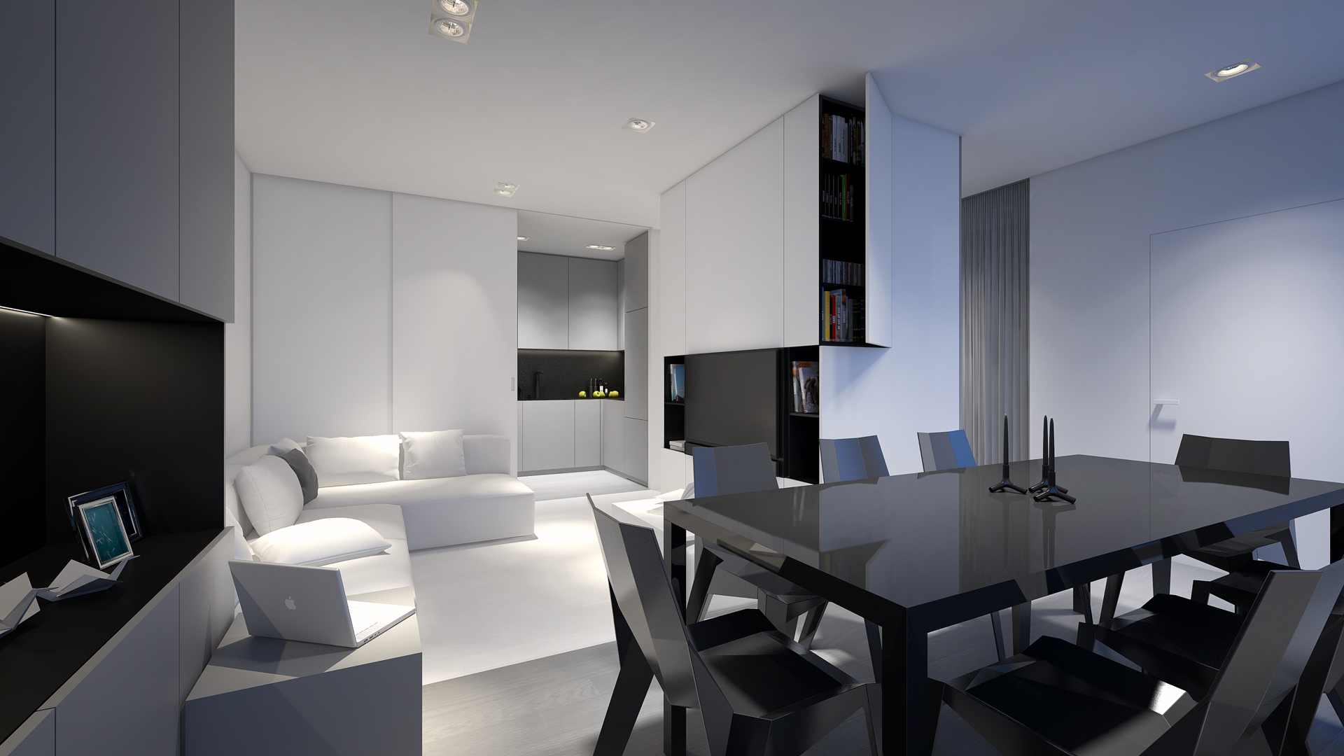 The apartment of 90 square meters - Warsaw by Oporski Architektura ...