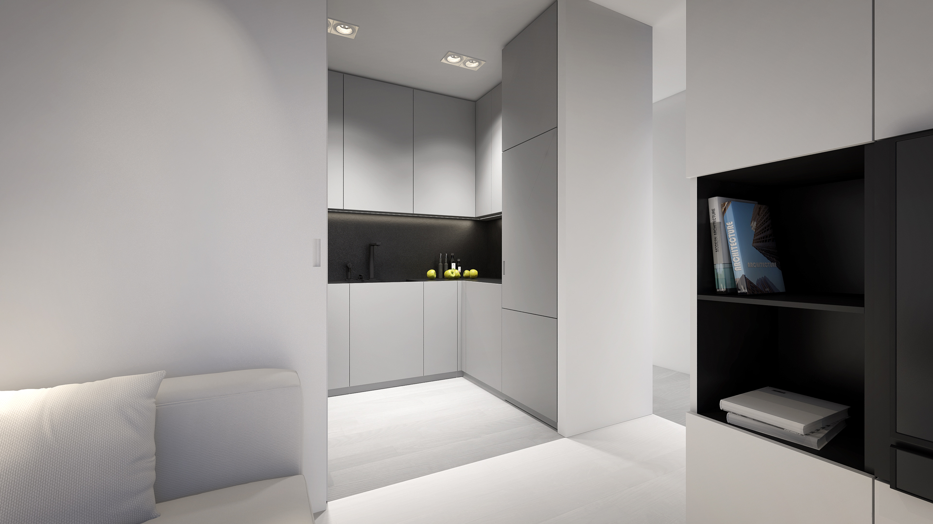 The apartment of 90 square meters - Warsaw by Oporski Architektura ...