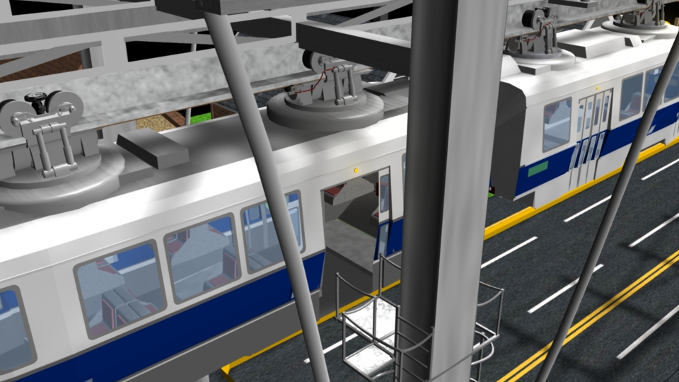 elevated monorail by Interconnected suspension structure for elevated ...
