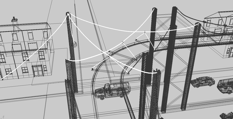 elevated monorail by Interconnected suspension structure for elevated ...