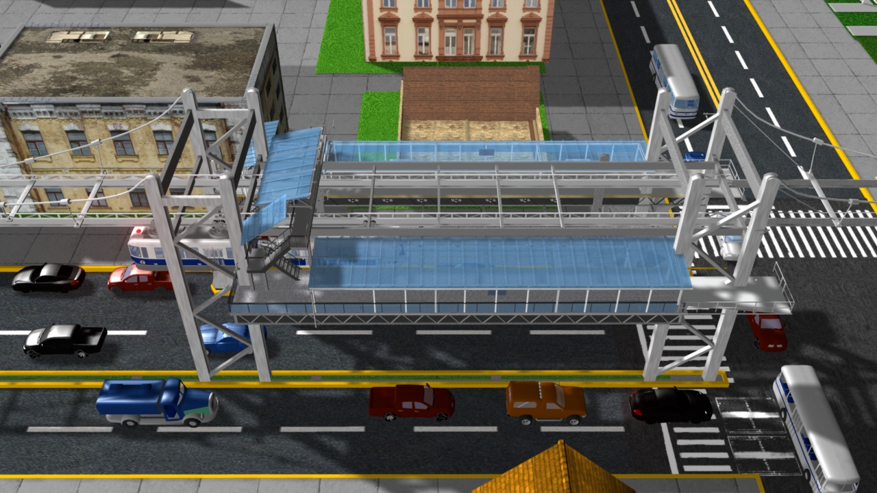 elevated monorail by Interconnected suspension structure for elevated ...