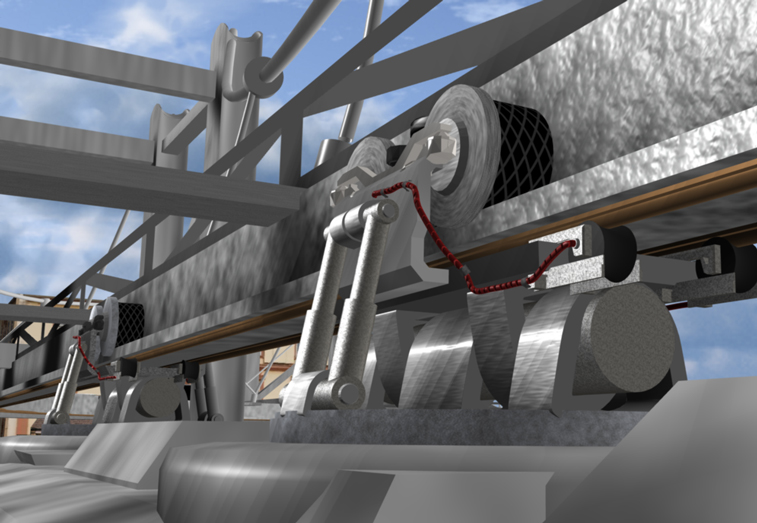 elevated monorail by Interconnected suspension structure for elevated ...