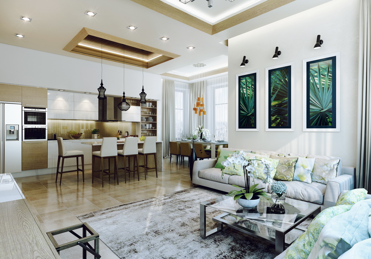Zones in the interior: 3d visualization by Archicgi - Architizer