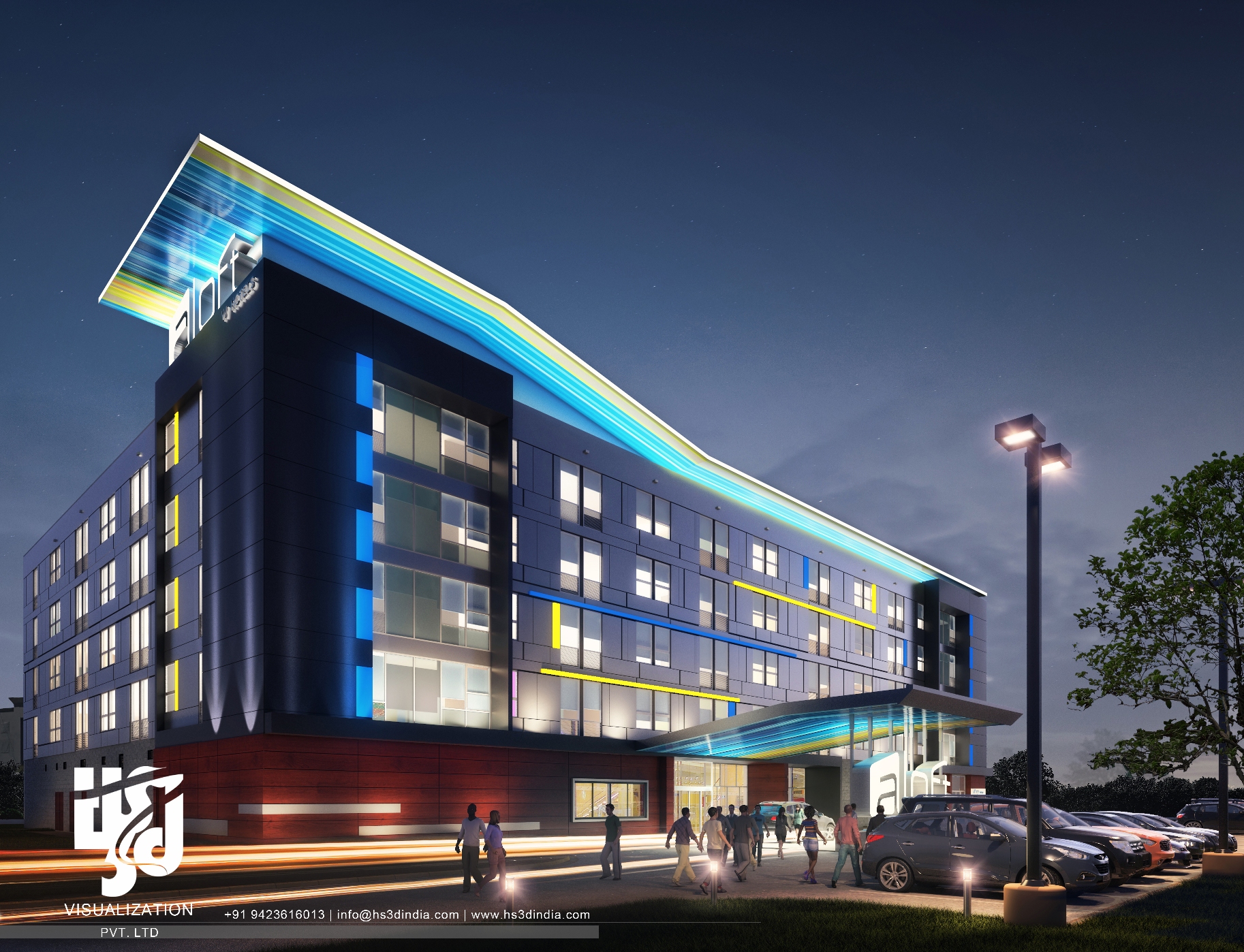 COMMERCIAL EXTERIOR NIGHT RENDERING BY HS 3D INDIA by HS3D ...