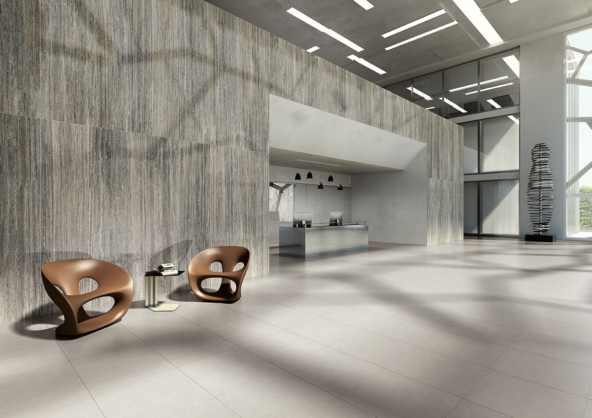ELAPSE - Stone-effect porcelain tiles worn by the ravages of times by ...