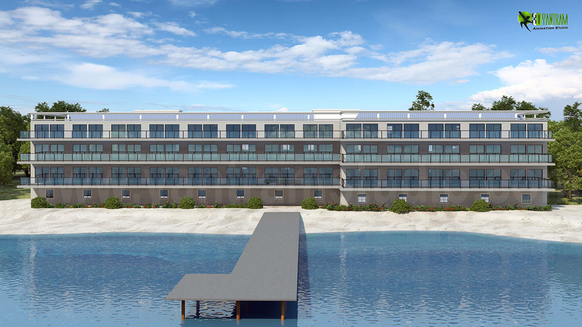 Aerial View of 3D Resort Exterior Architectural by Exterior Design ...