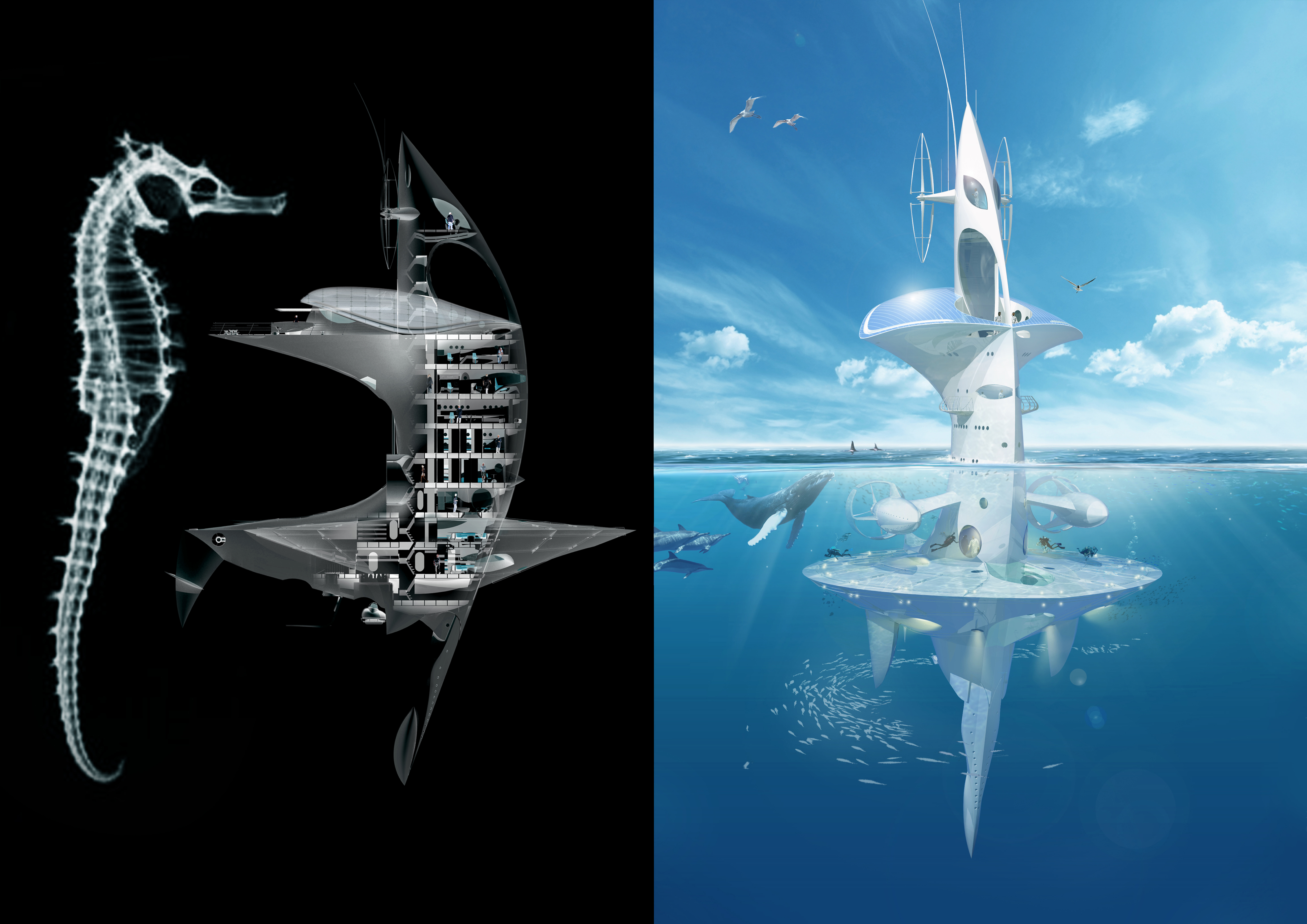 Village sous-marin, an underwater village and training base - Architizer