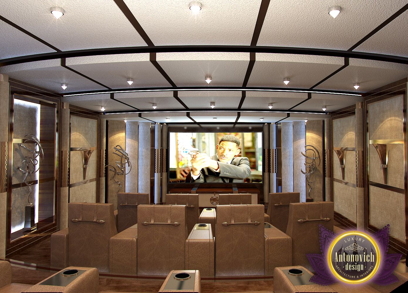 Cinema home Interior from Luxury Antonovich Design by LUXURY ANTONOVICH ...