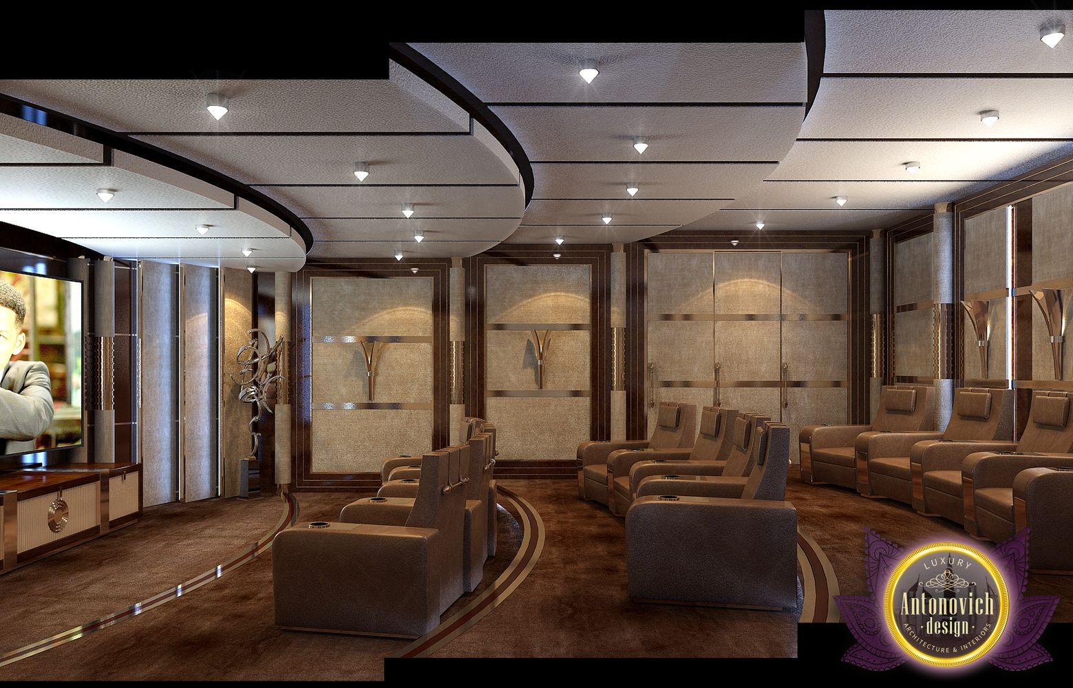 Cinema home Interior from Luxury Antonovich Design by LUXURY ANTONOVICH ...