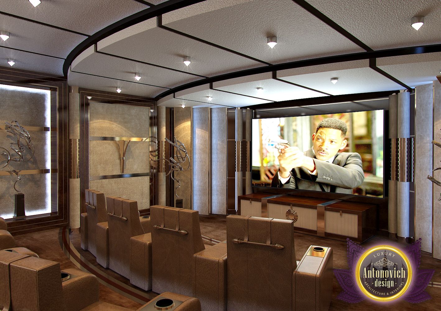 Cinema home Interior from Luxury Antonovich Design by LUXURY ANTONOVICH ...