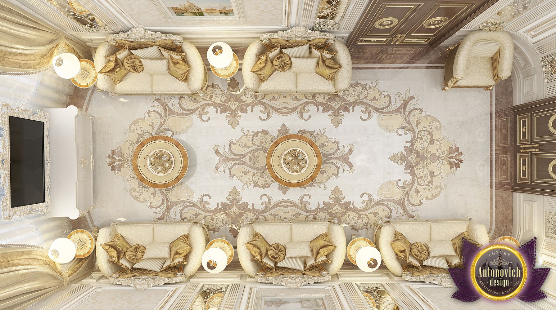 Living room interior design by LUXURY ANTONOVICH DESIGN by LUXURY ...