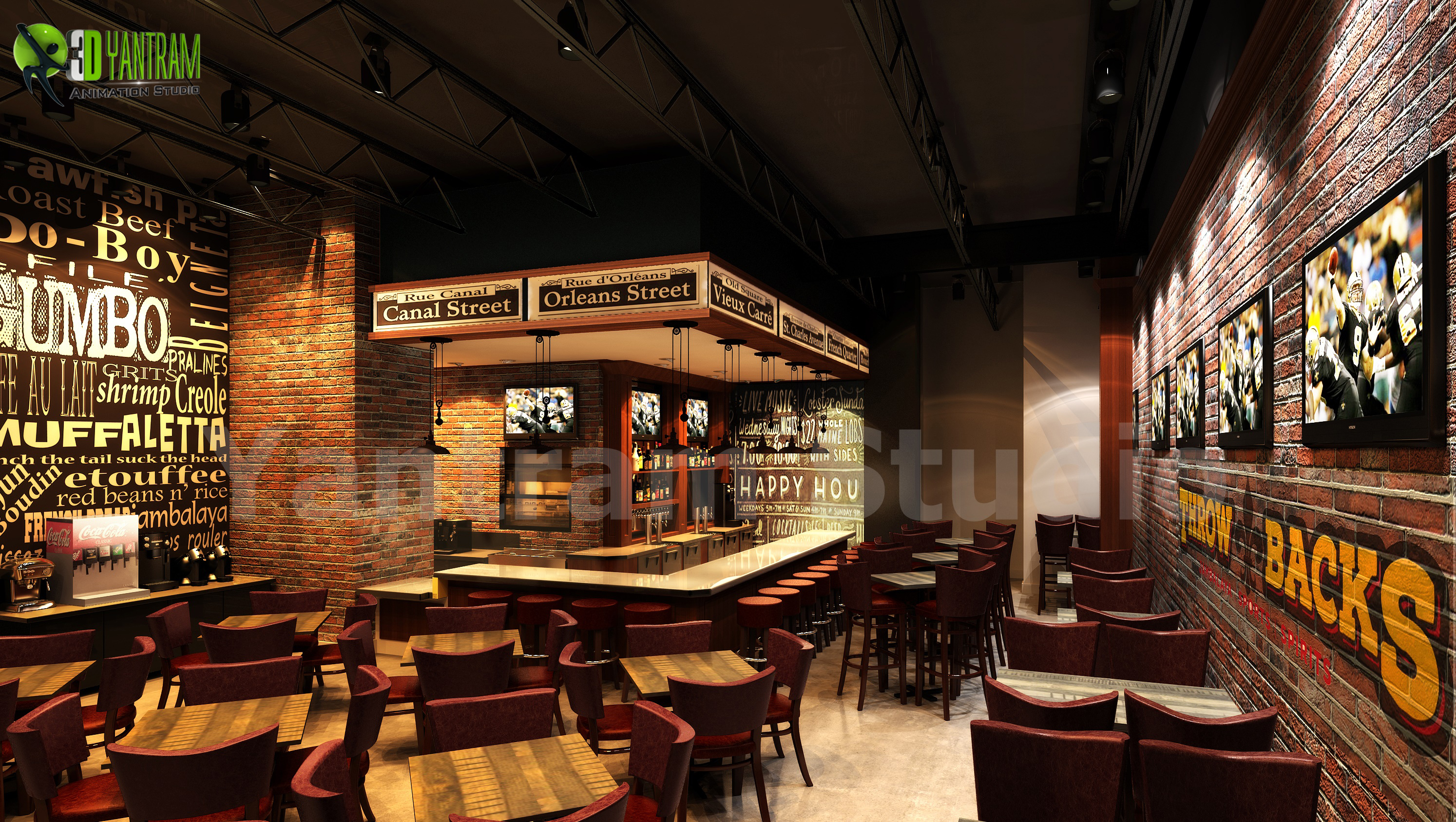 Modern Bar and Restaurant Design by Yantram Architectural Design Studio ...