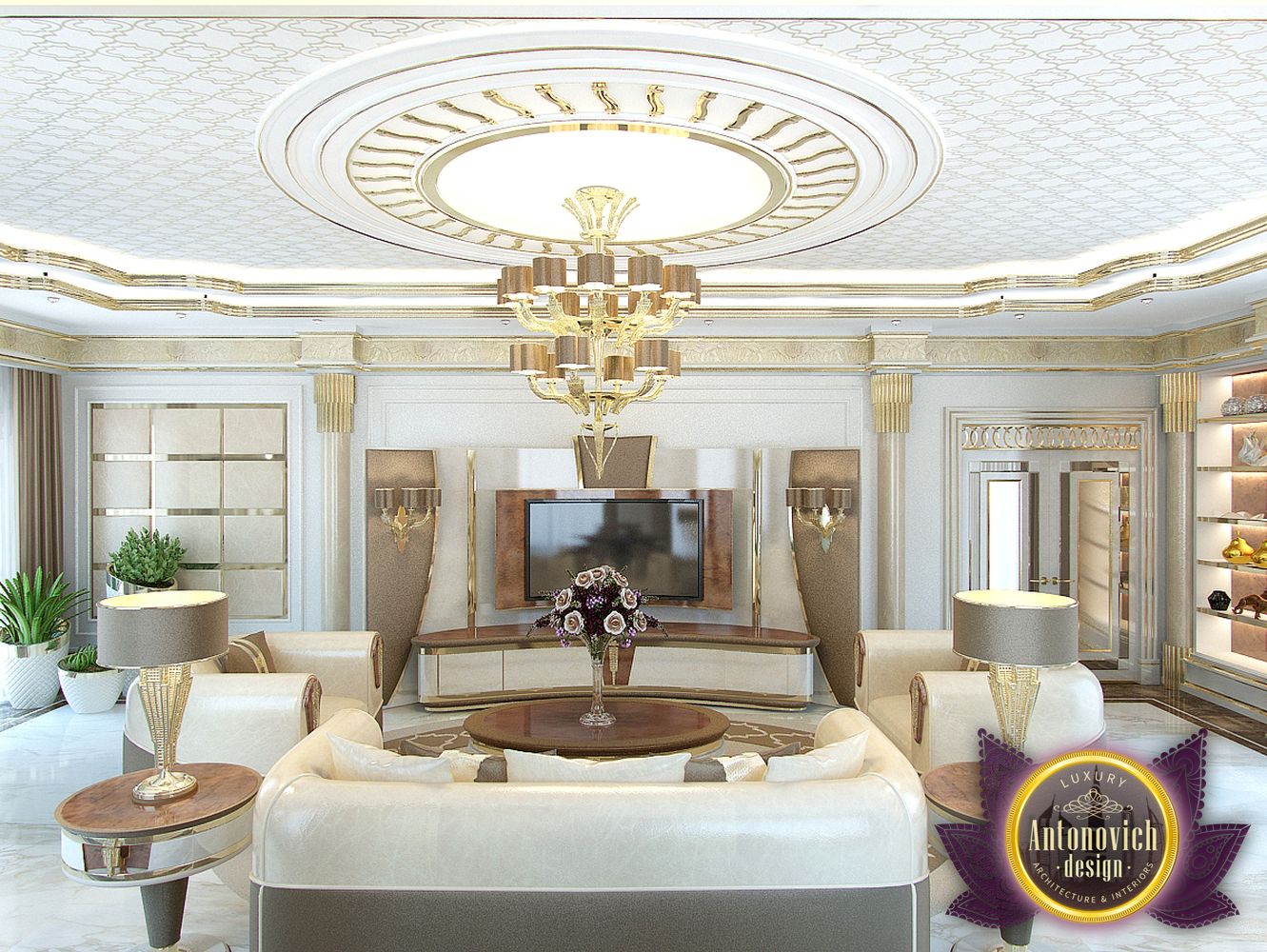 Family living room design from Katrina Antonovich by LUXURY ANTONOVICH ...