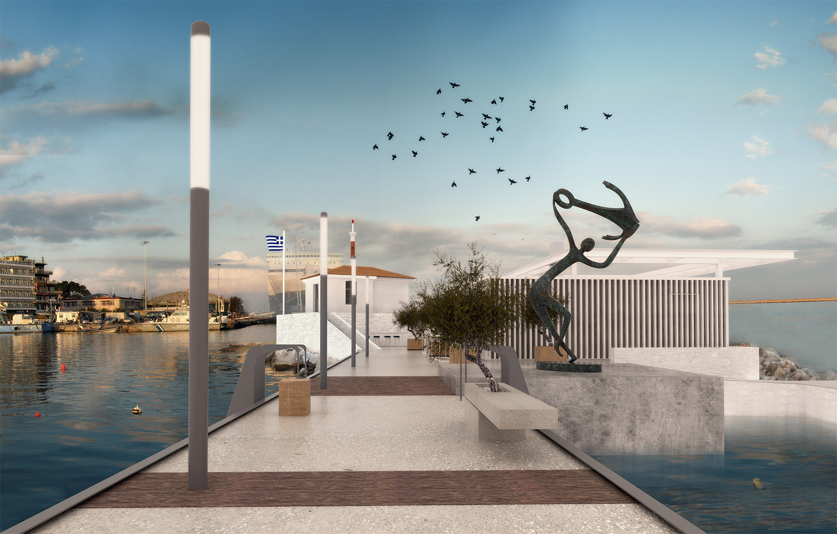 Lighthouse Restoration and new Cafe on the right waterfront of port of ...