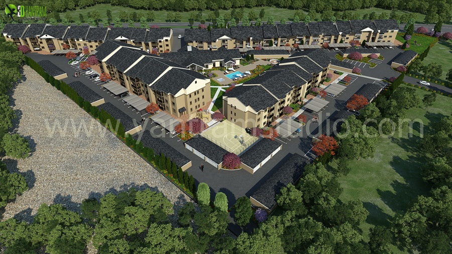 3D Architectural Exterior Aerial View by Exterior Design - Architizer