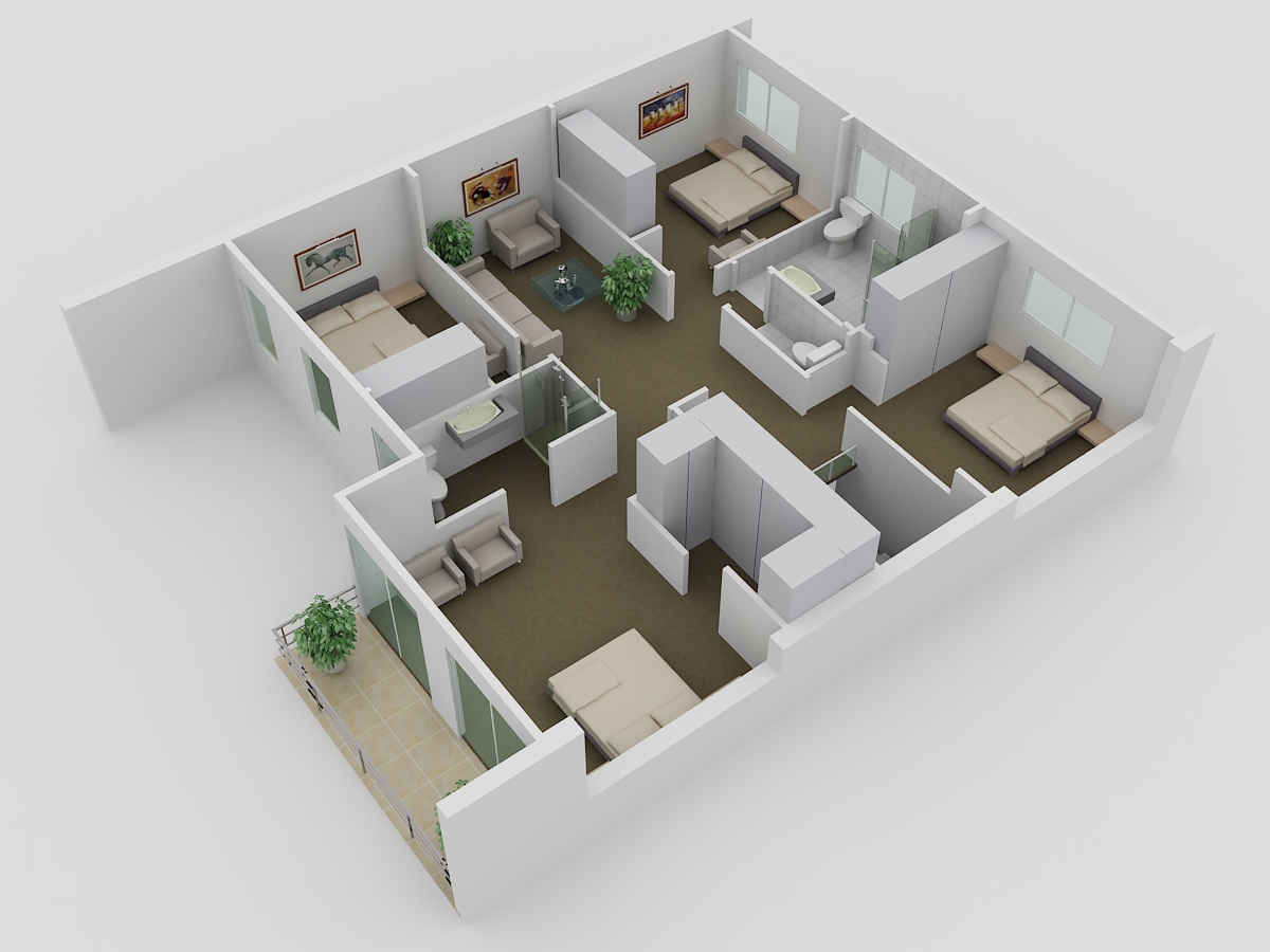 3D Floor Plan Design & Modeling by Architectural Designing Company ...