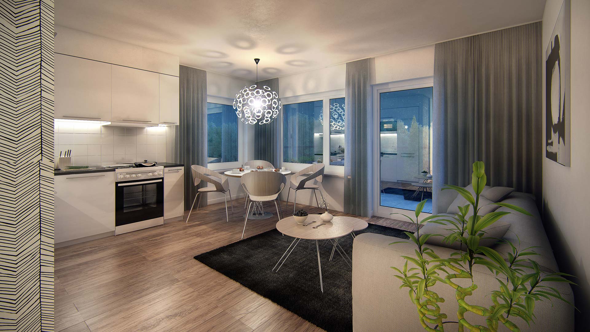 Modest Scandinavian apartment 3d visualization by Viscato - Architizer