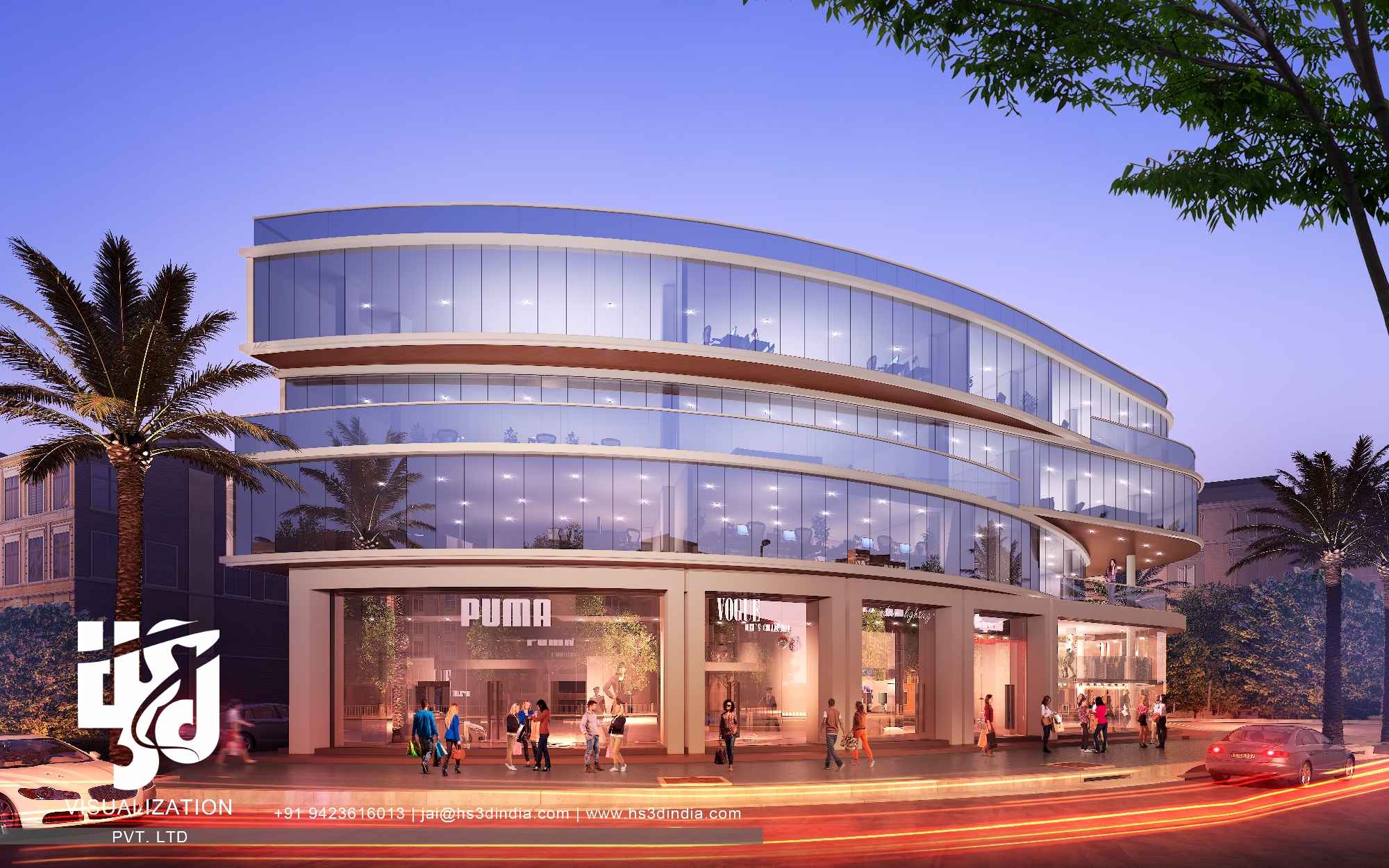 COMMERCIAL EXTERIOR NIGHT RENDERING BY HS 3D INDIA by HS3D ...